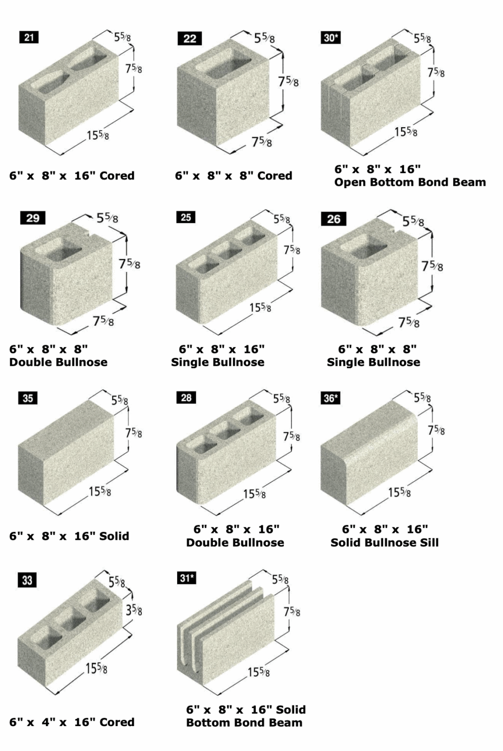 sizes 2 - Grand Blanc Cement Products